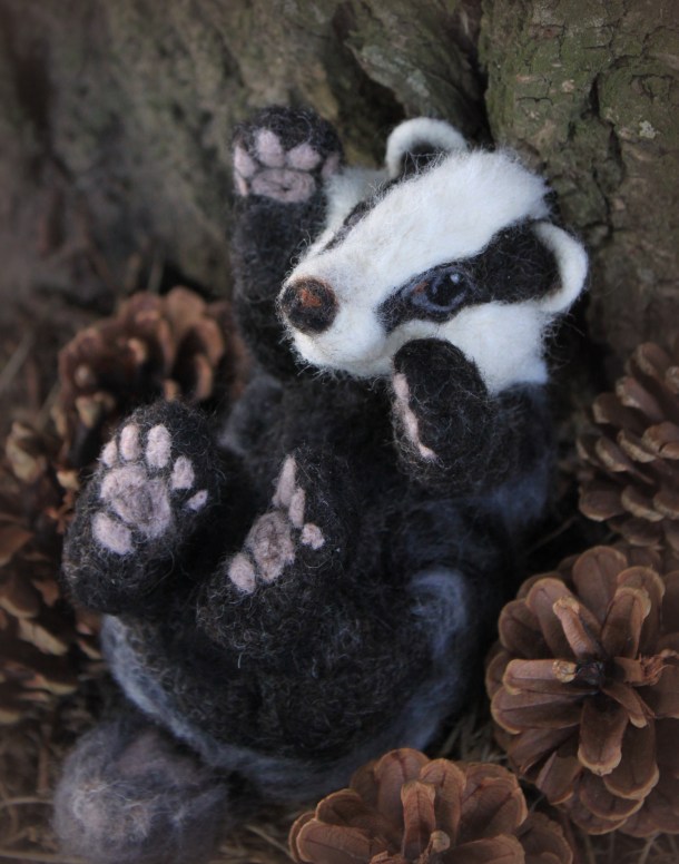 Needle felted badger! | Fit to be loved