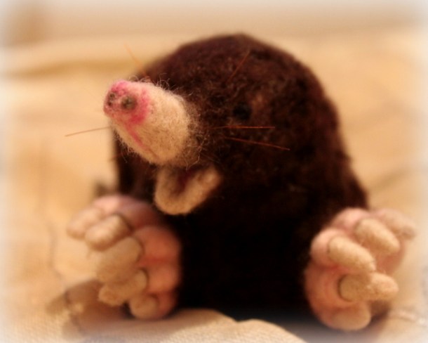 Needle felted Mole | Fit to be loved