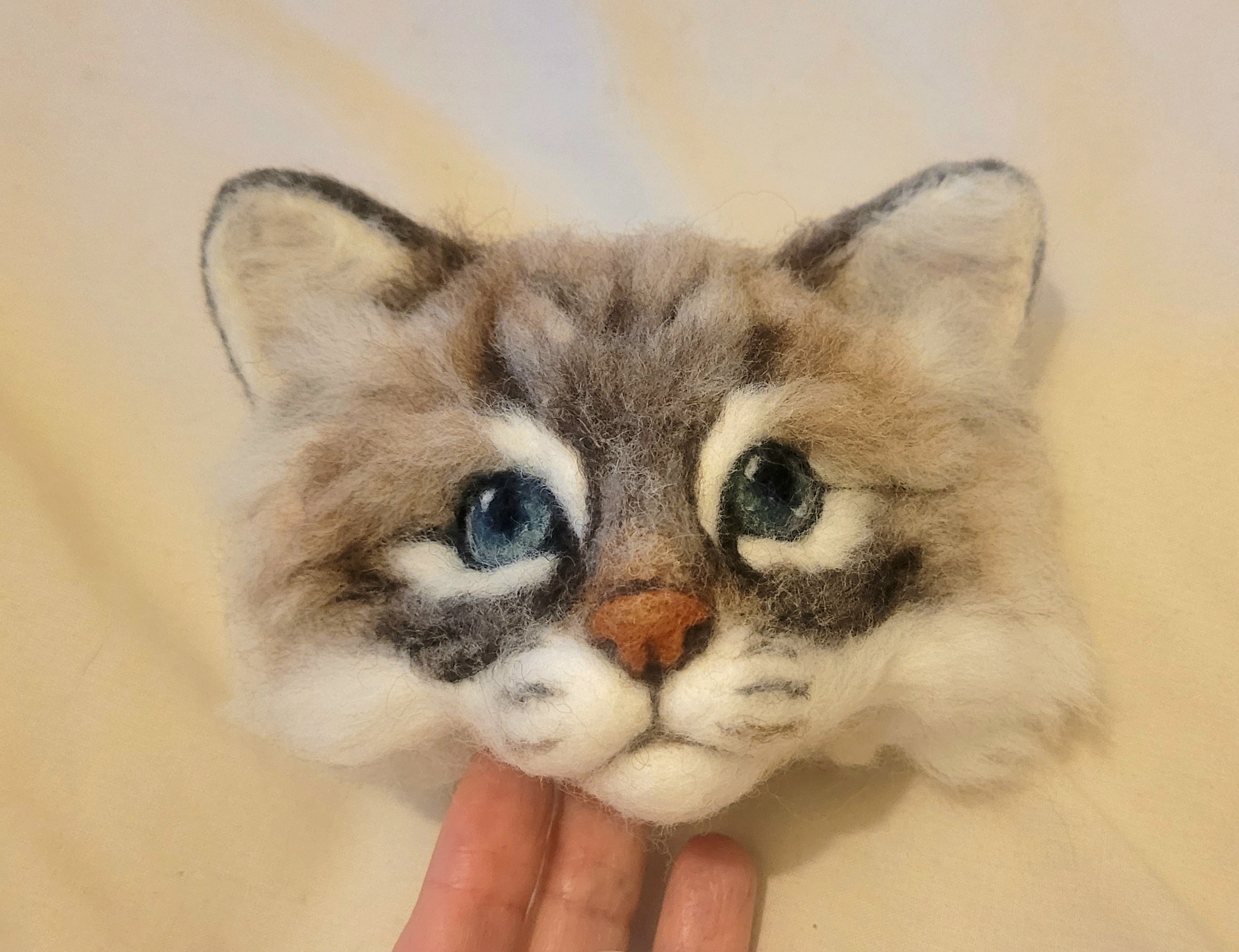 Needle Felted Eyes Tutorial 2: How to make Realistic Needle Felted Cat ...